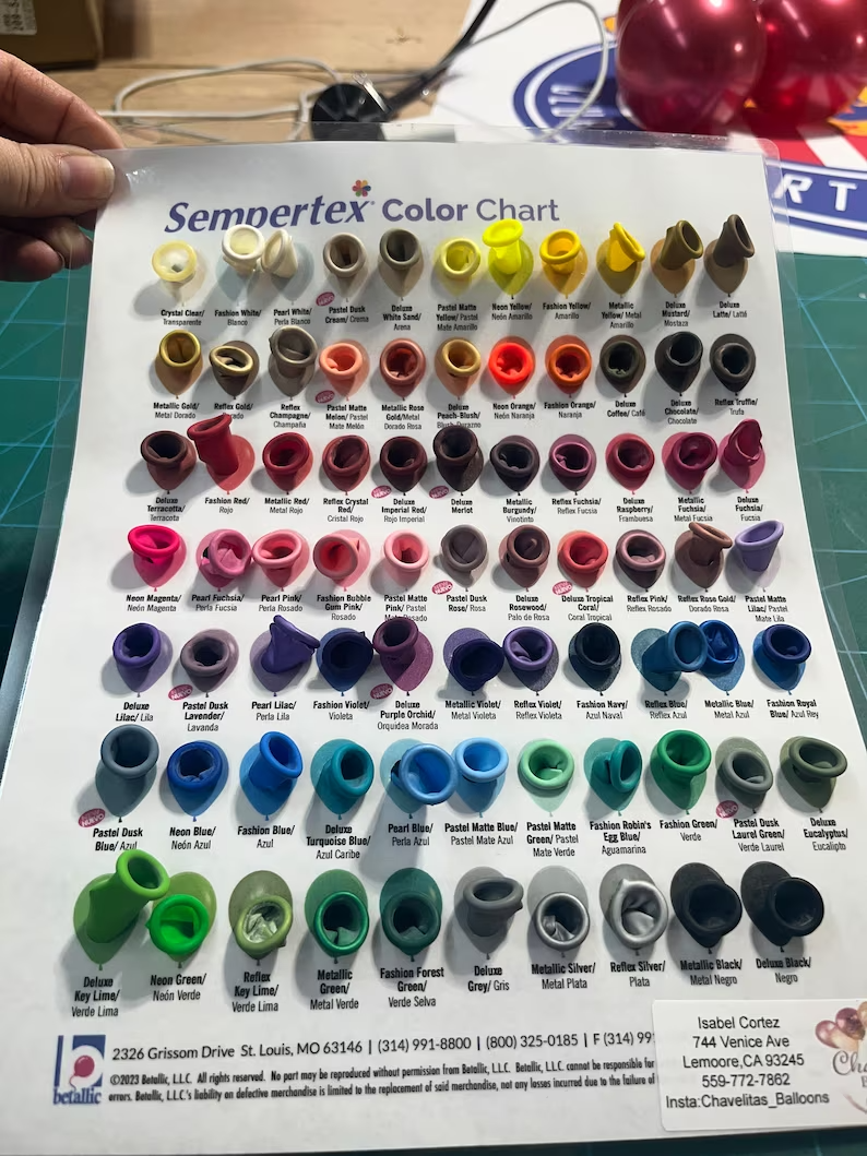 Sempertex Balloon Color Chart With Balloons | Chavelitas Balloons ...